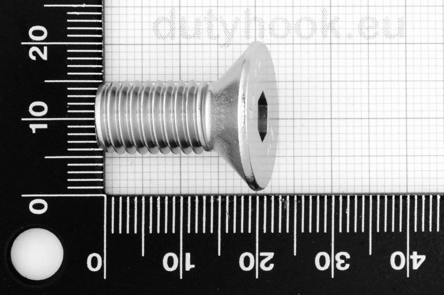 M10x22 Flat Socket Head Cap Screw DIN 7991, stainless steel AISI 316 ...