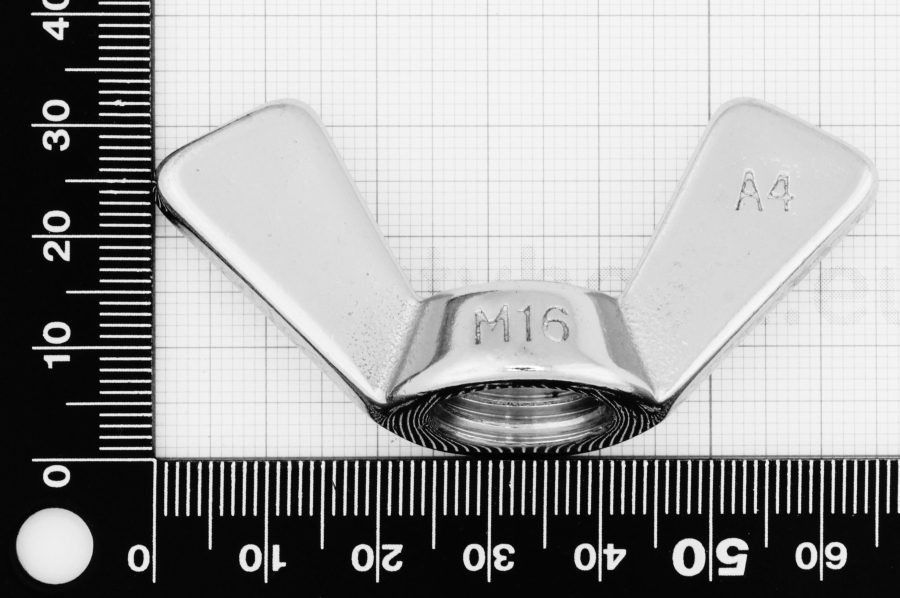 M16 Wing Nut, stainless steel AISI 316 marine grade