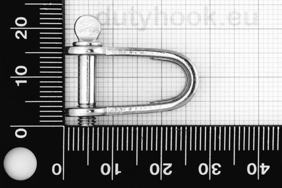 4x28 Flat Shackle, short, stainless steel AISI 316 marine grade