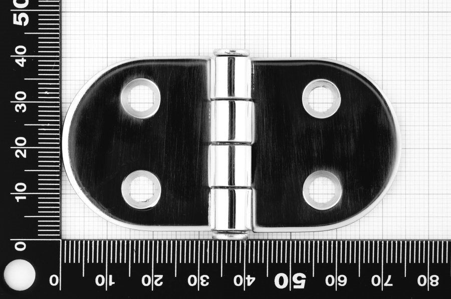 38x38 Hinge, polished, stainless steel AISI 304