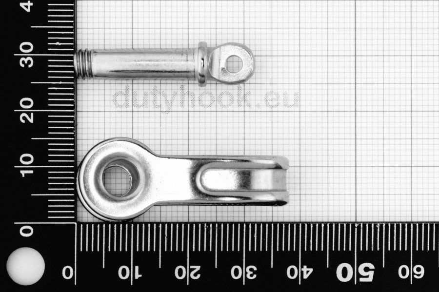 6x38 Flat Shackle, short, stainless steel AISI 316