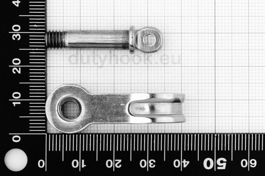 6x40 Flat Shackle, long, stainless steel AISI 316 marine grade