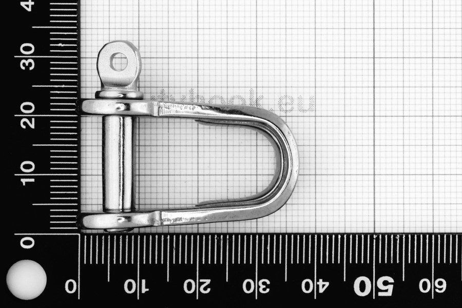 6x38 Flat Shackle, short, stainless steel AISI 316