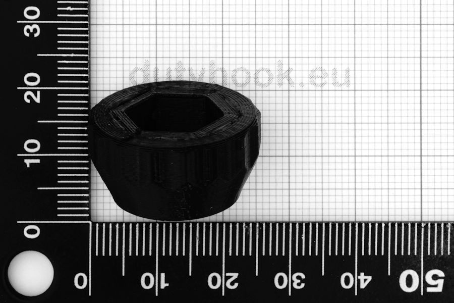 Dutyhook 3D-prinditud M8 mutrinupp, must plast