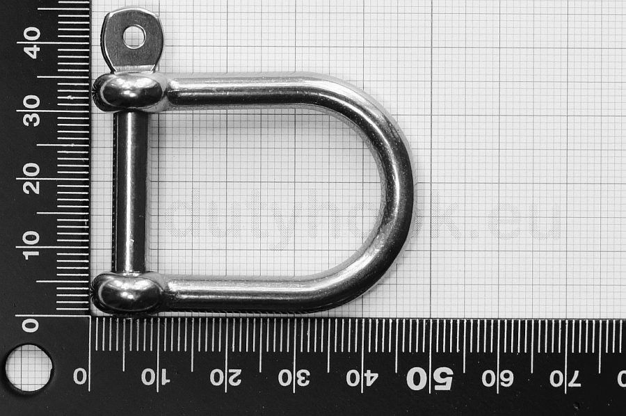 6x48 Wide D-shackle, stainless steel AISI 316 marine grade