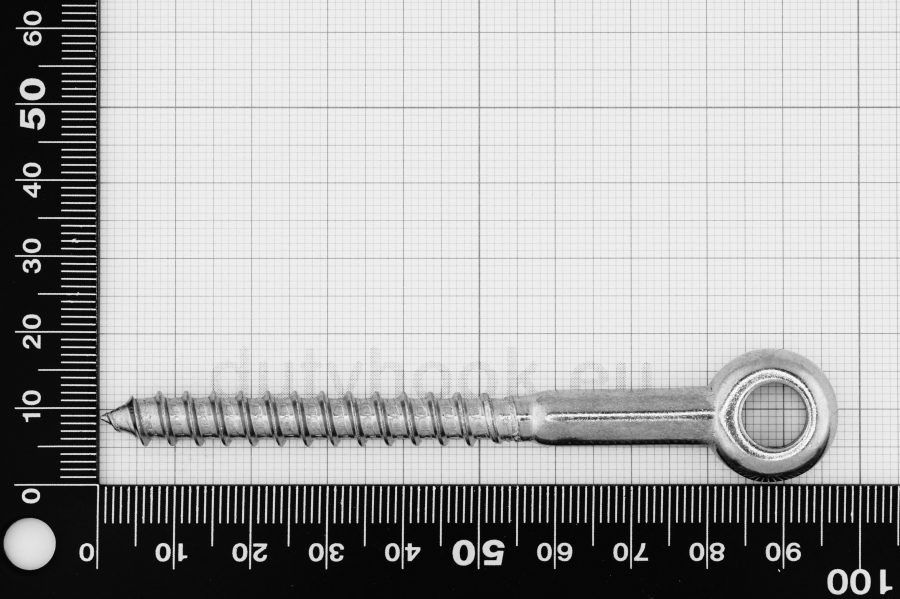 8x80 Eye Bolt with Wood Thread, stainless steel AISI 316 marine grade
